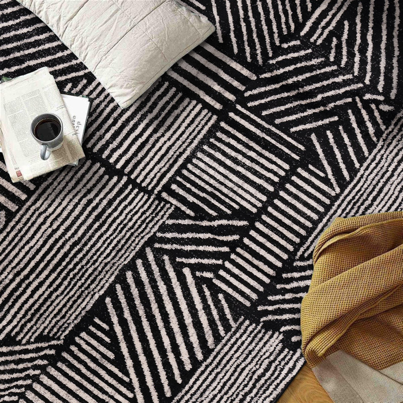 Trent Austin Design® Rambo Geometric Black/Ivory Area Rug & Reviews ...