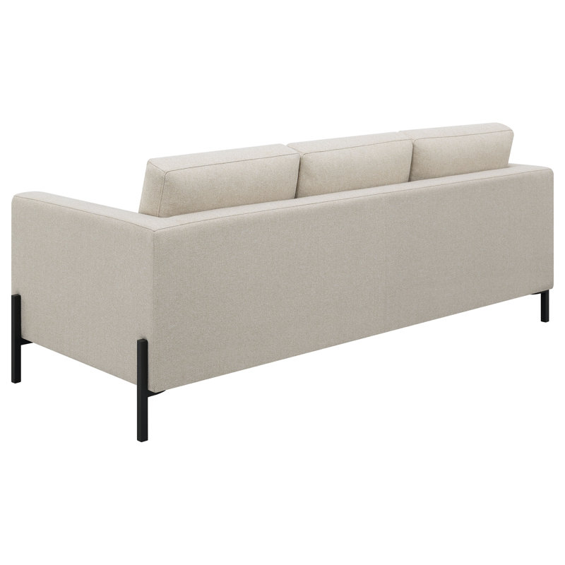 Hokku Designs Tilly 3-Piece Upholstered Track Arm Sofa Set Oatmeal ...