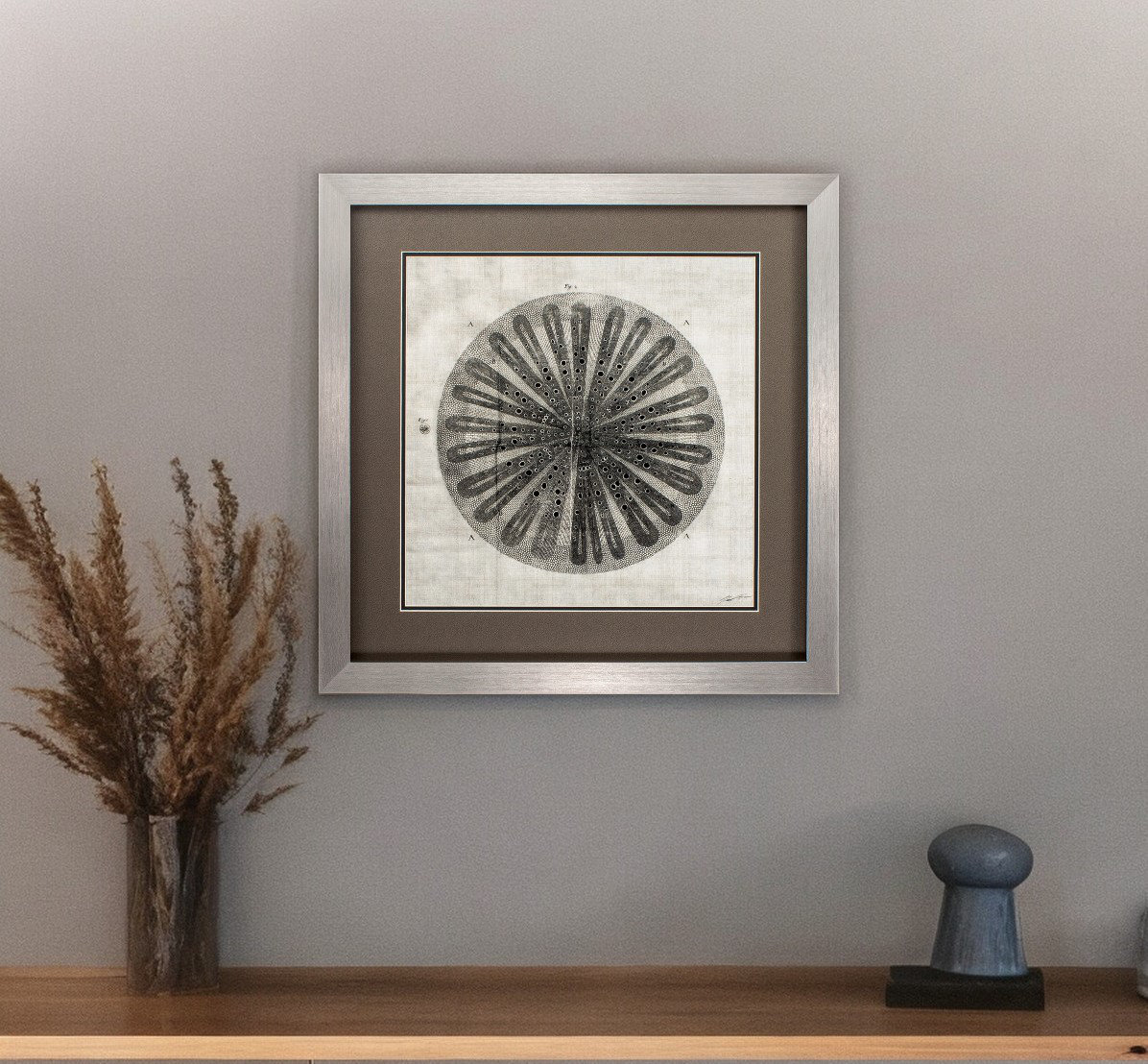 Bungalow Rose 26" X 26" Ivory and Black Mod Cross Cut Silver Framed ...