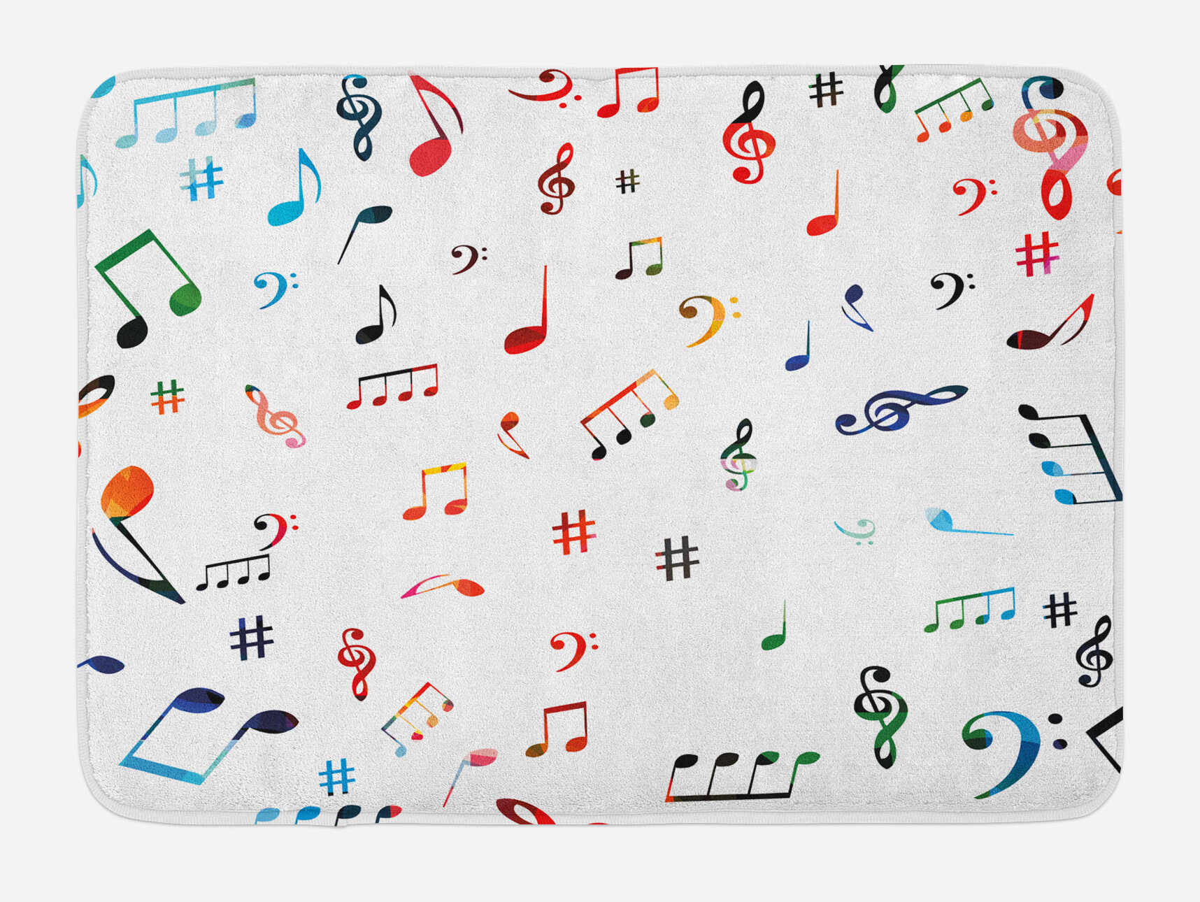 East Urban Home Colorful Plush Bath Mat, Musical Notes and Symbols, 30. ...
