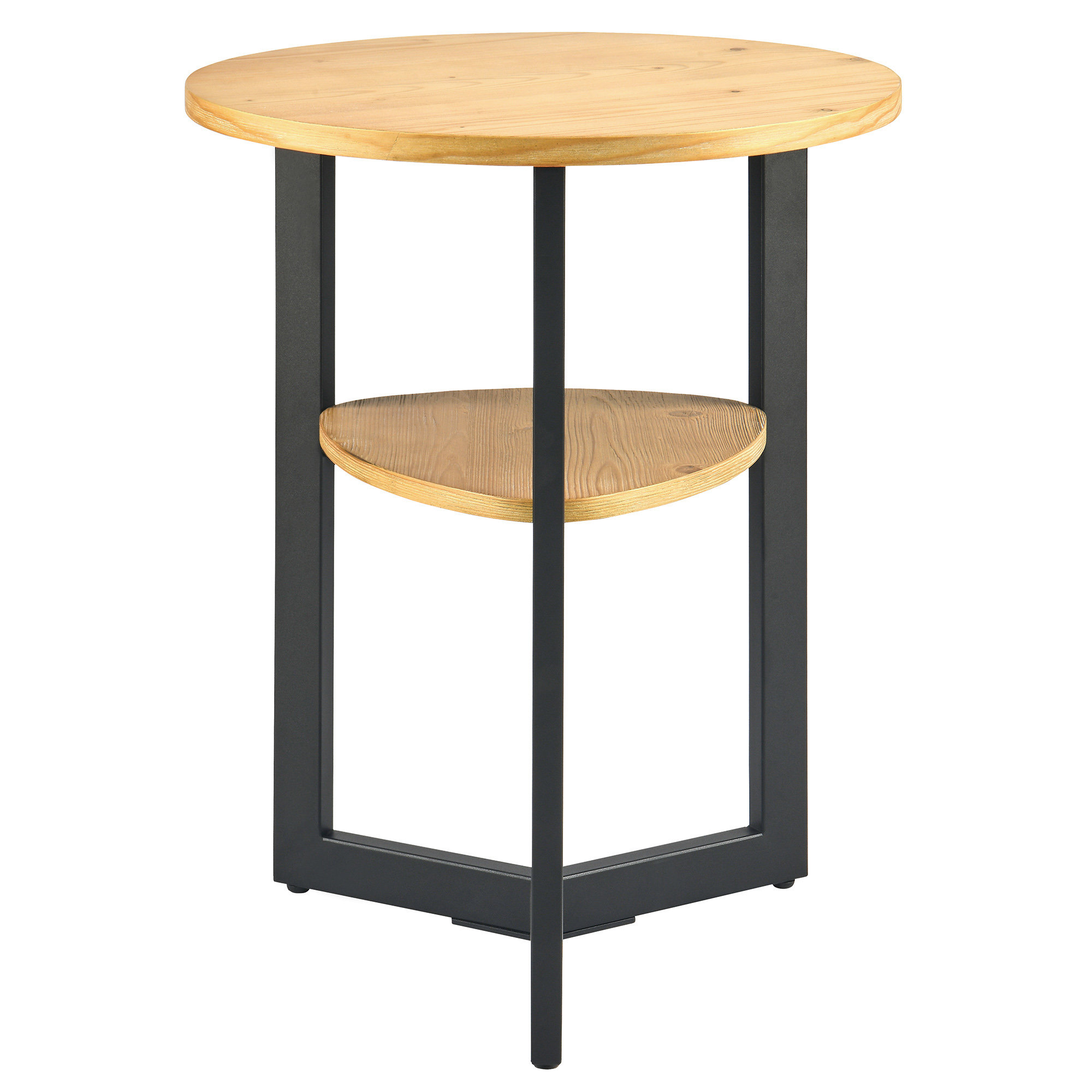17 Stories Alandus 24” Tall Round End Table with Storage Shelf | Wayfair