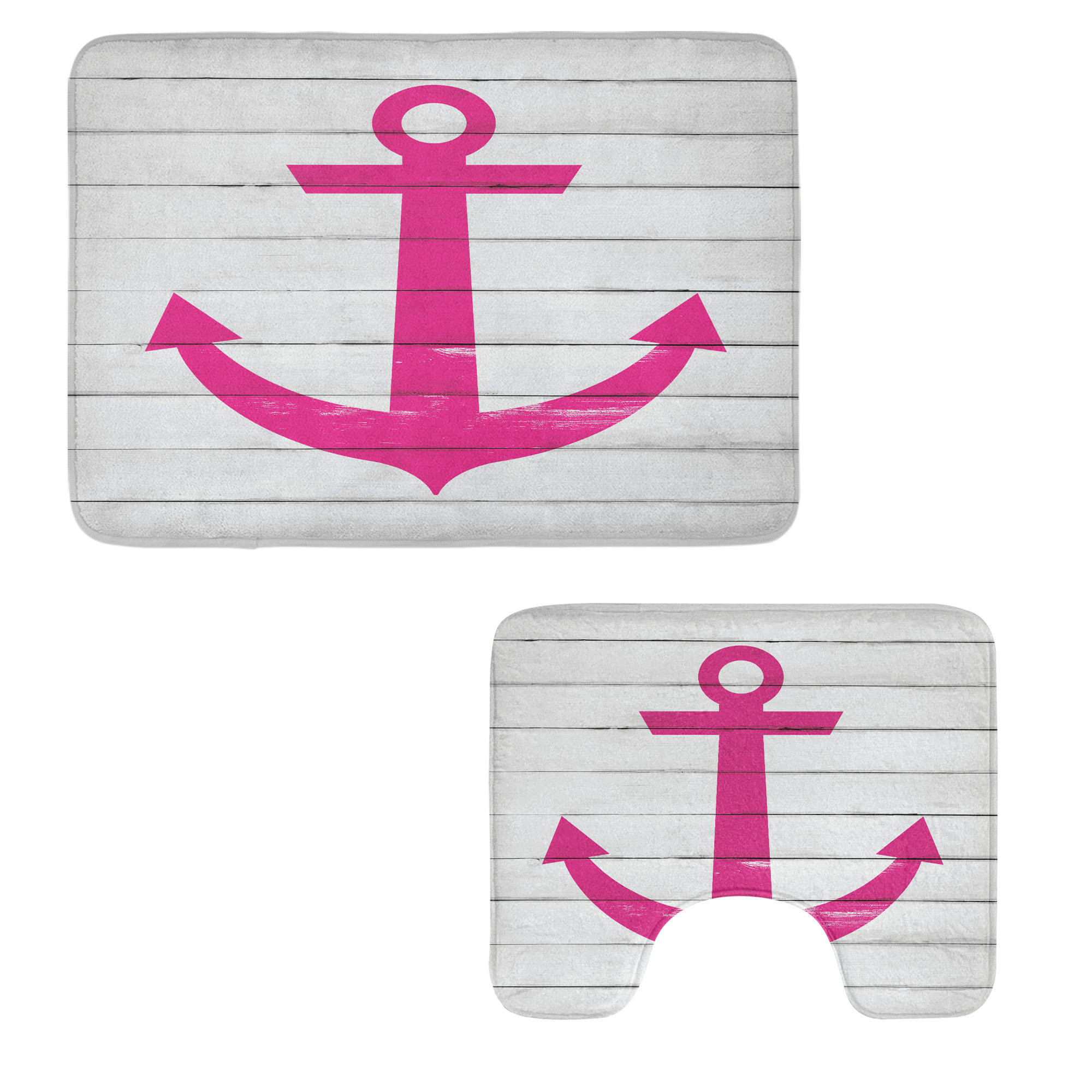 East Urban Home Nautical Bathroom Rug Set 2 Pieces Rectangle & Contour ...