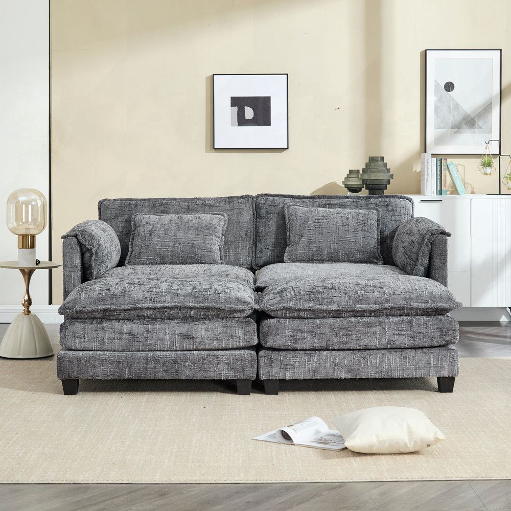 Latitude Run® Chenille Fabric Loveseat Sofa couch | Wayfair