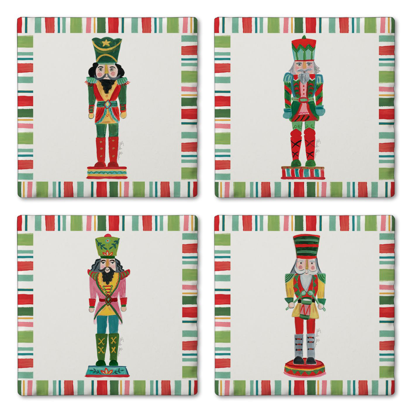 The Holiday Aisle® Nutcracker 4-Pack Absorbent Stone Tumbled Tile ...