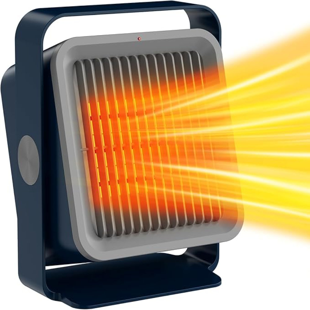 BUILTCO Space Heater, Desk Heater With 600W, 45° Adjustable Angle, Tip ...