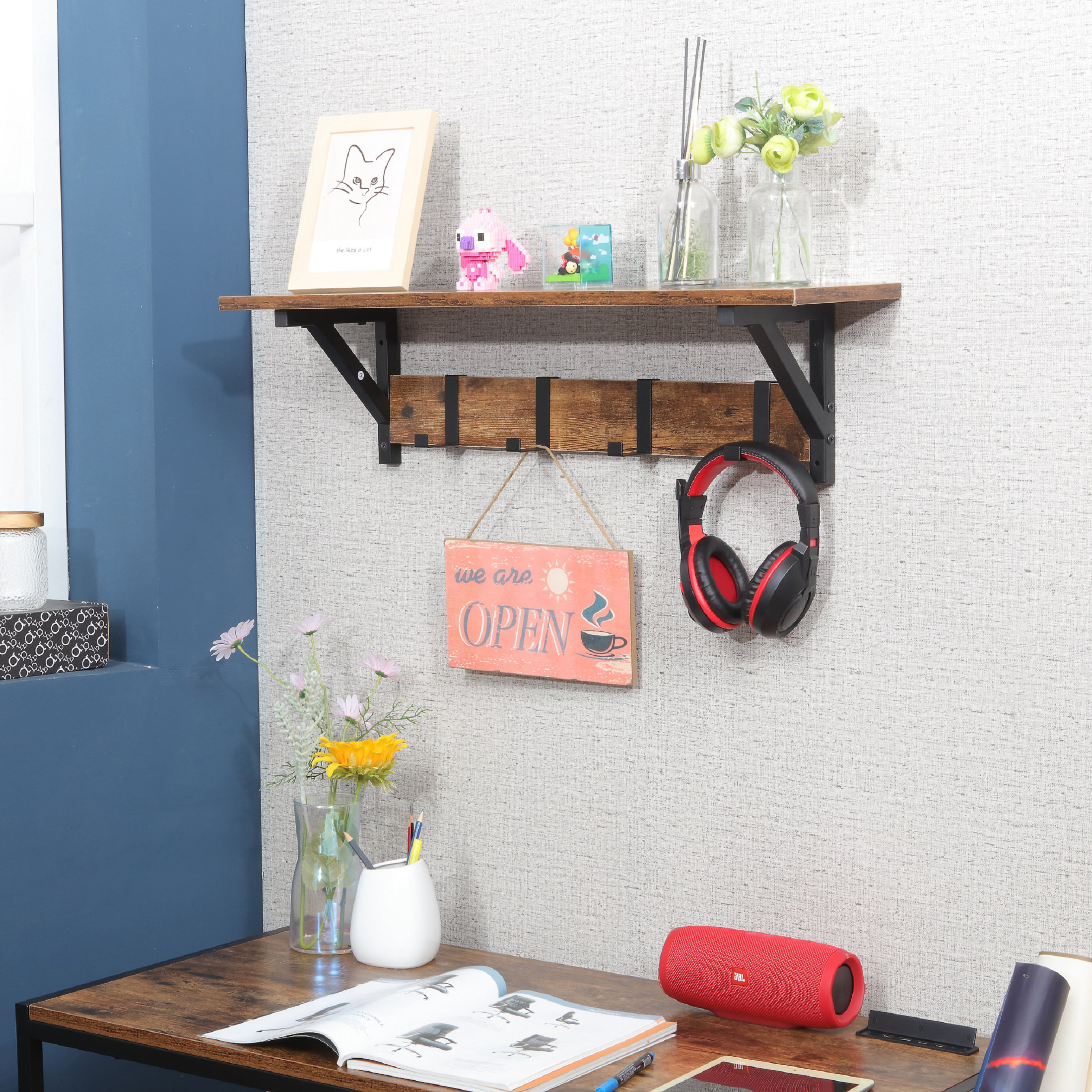 17 Stories Ciardi Floating Shelf with Hooks - Wayfair Canada