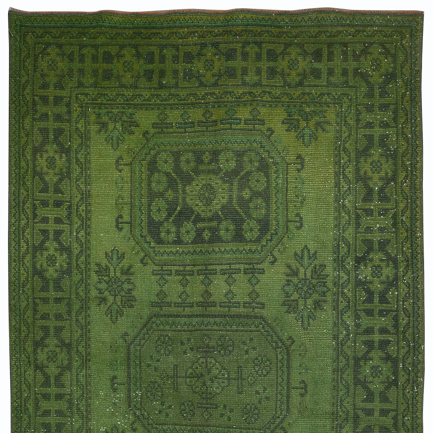 Bungalow Rose 5x12 Ft Modern Handmade Turkish Runner Rug with Green ...