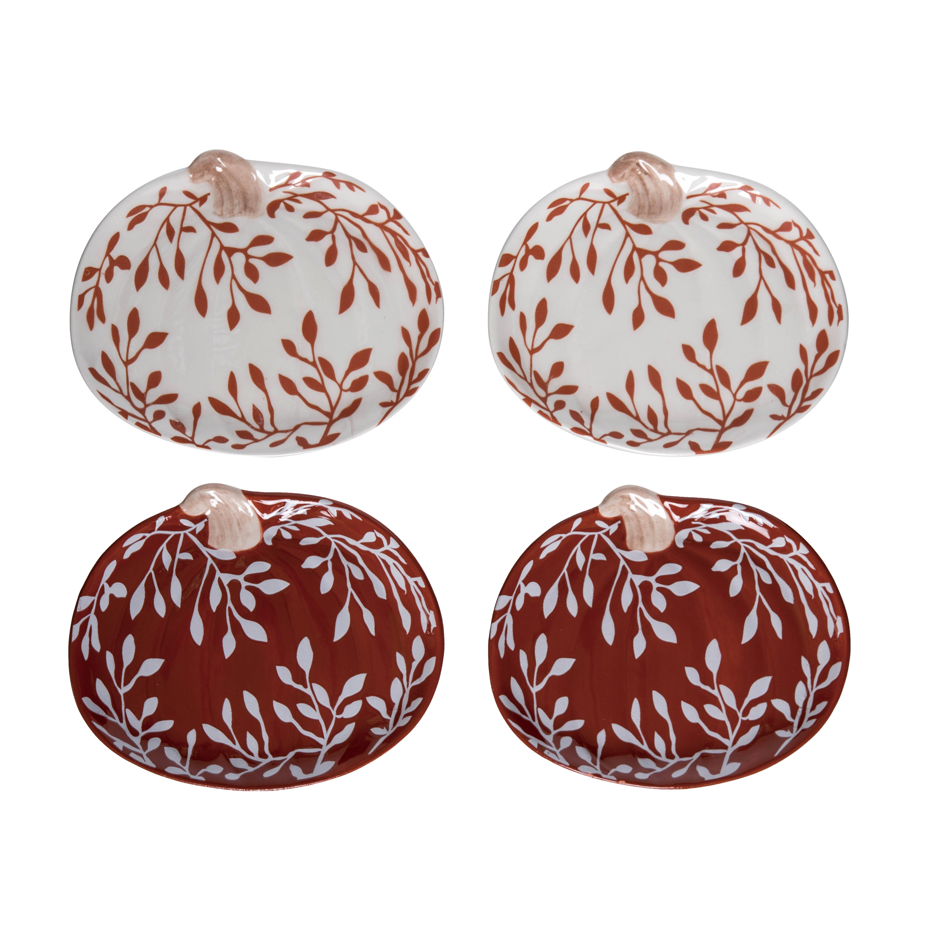 Rosalind Wheeler Ceramic Pumpkin w/Vine Motif Plate Set of 2 Fall ...