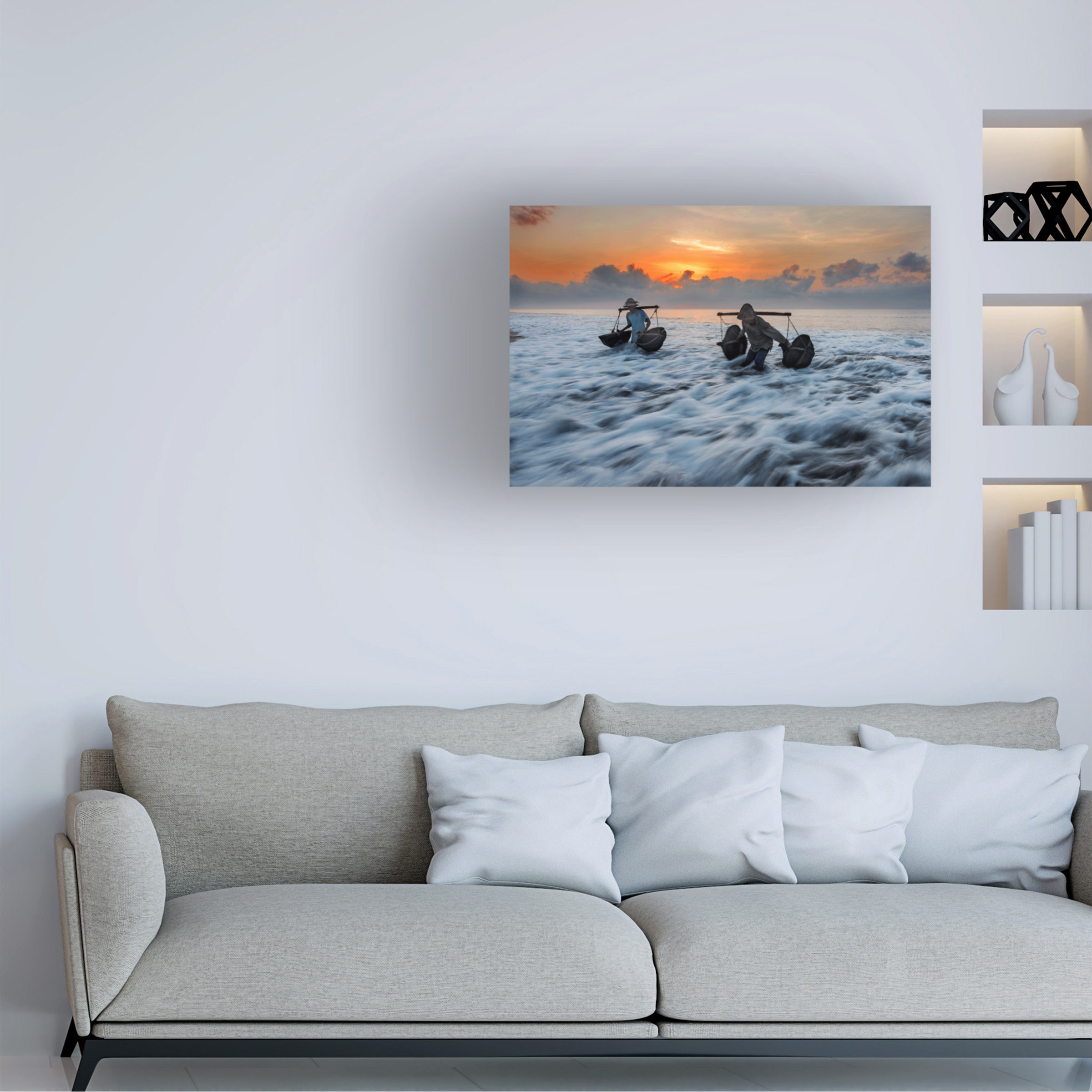 Ebern Designs PRADEEP RAJA Collecting Seawater Canvas Art | Wayfair