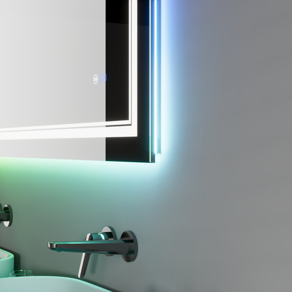 Deervalley 40"X 32" RGB LED Bathroom Mirror, Front Light And RGB ...