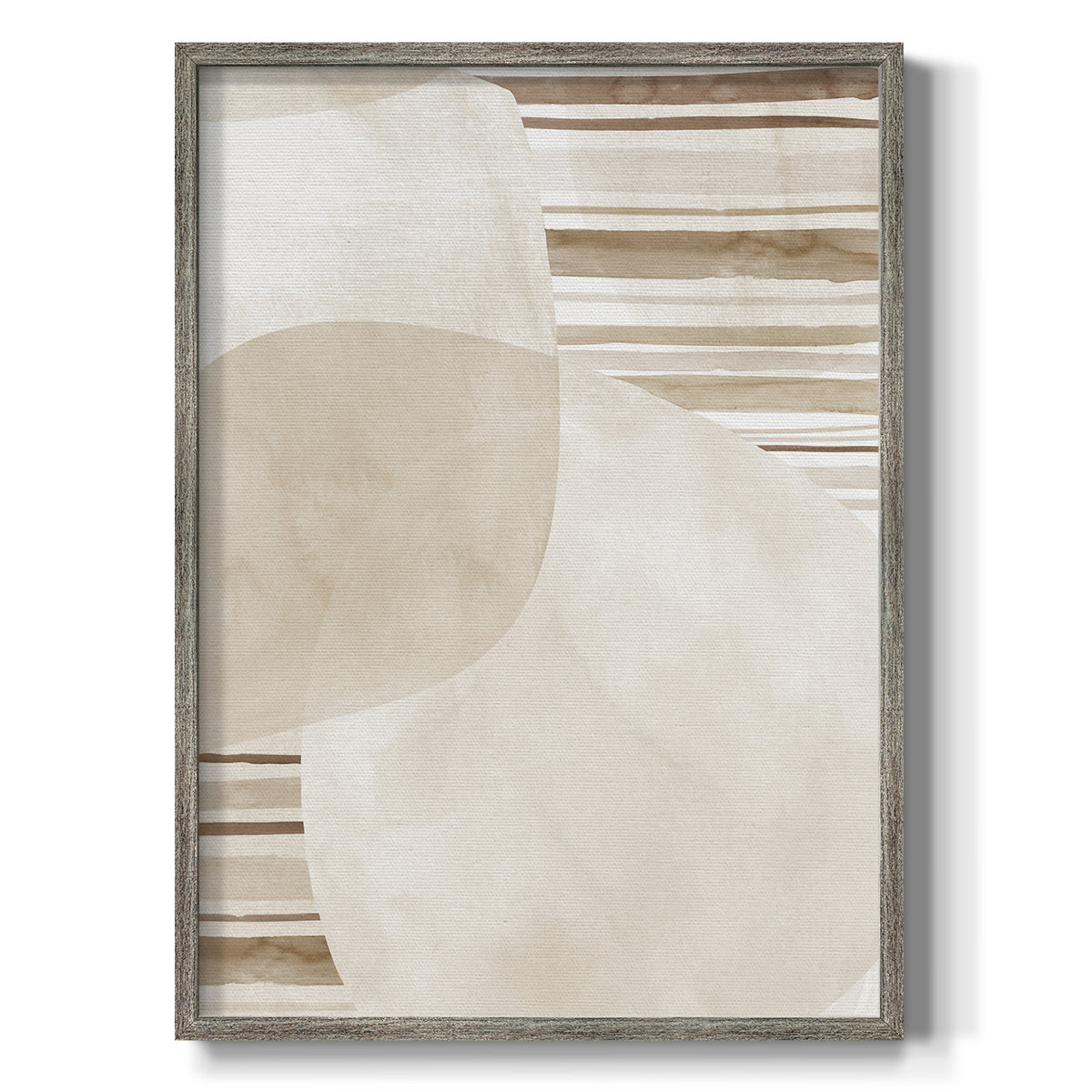 Wrought Studio™ Spheres and Stripes II Framed Print - Solid Wood | Wayfair