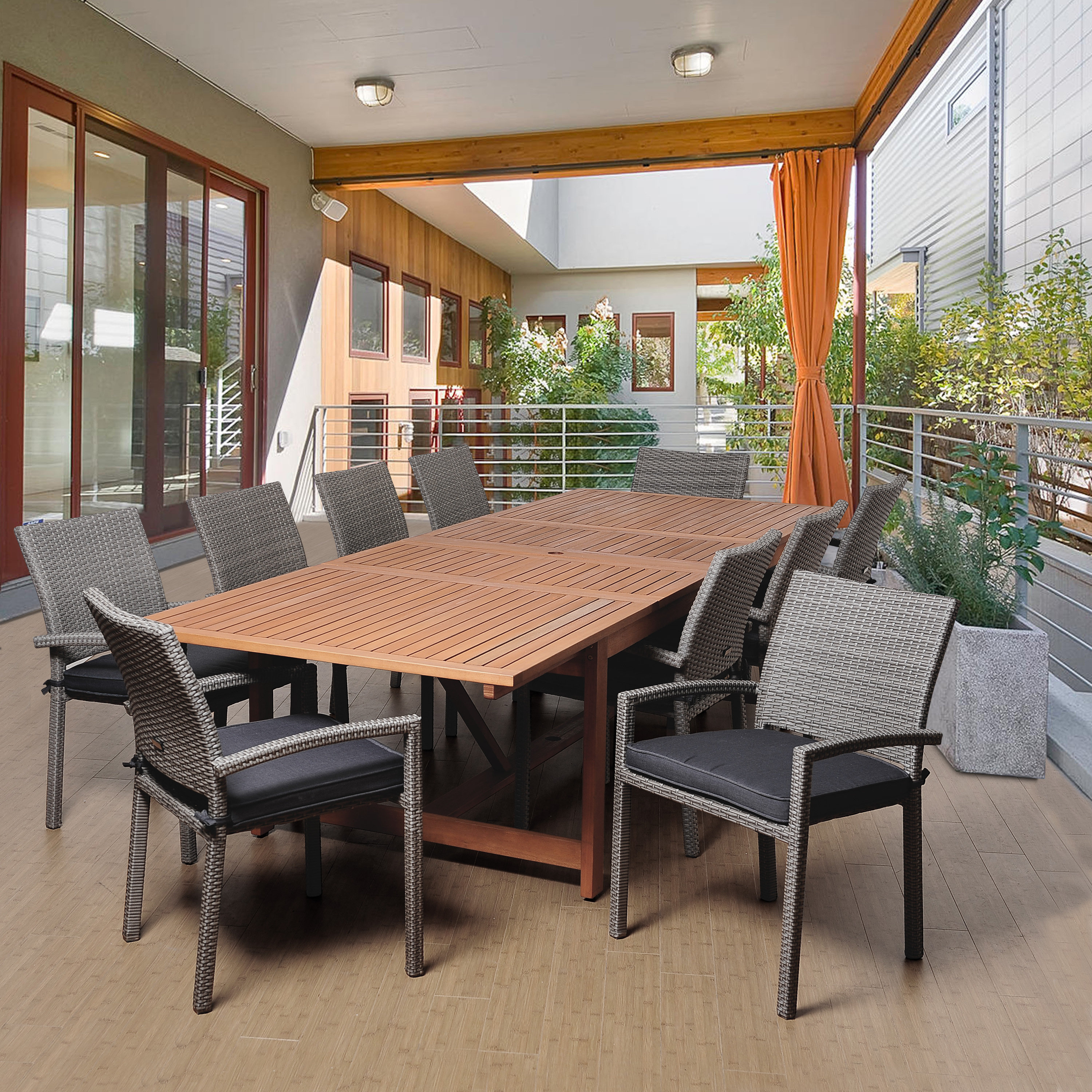 Brayden Studio Avva Outdoor 11 Piece Dining Set with Cushions - Wayfair ...