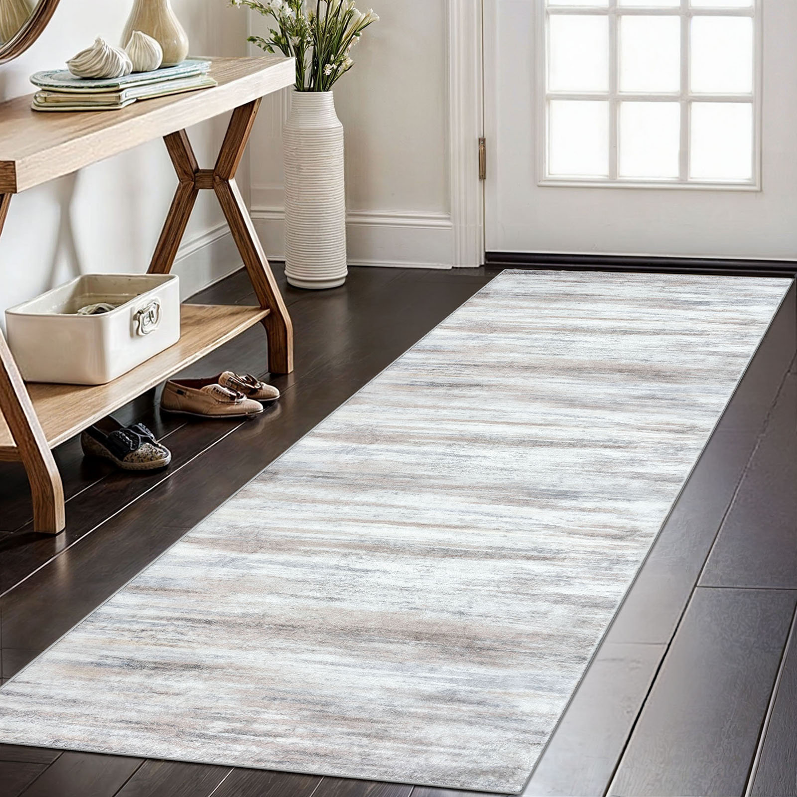 Ebern Designs Abstract Rugs Machine Washable Area Rugs Beige & Reviews ...