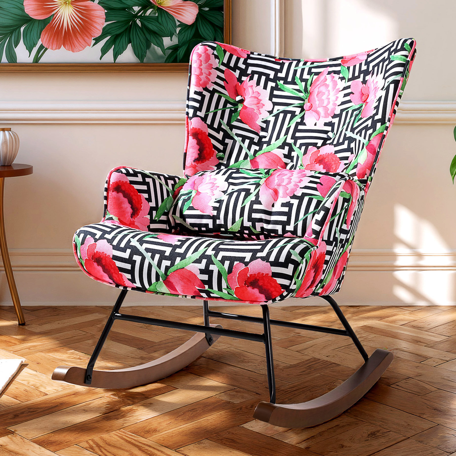 Red Barrel Studio® Porcelain Wingback Rocking Chair & Reviews | Wayfair