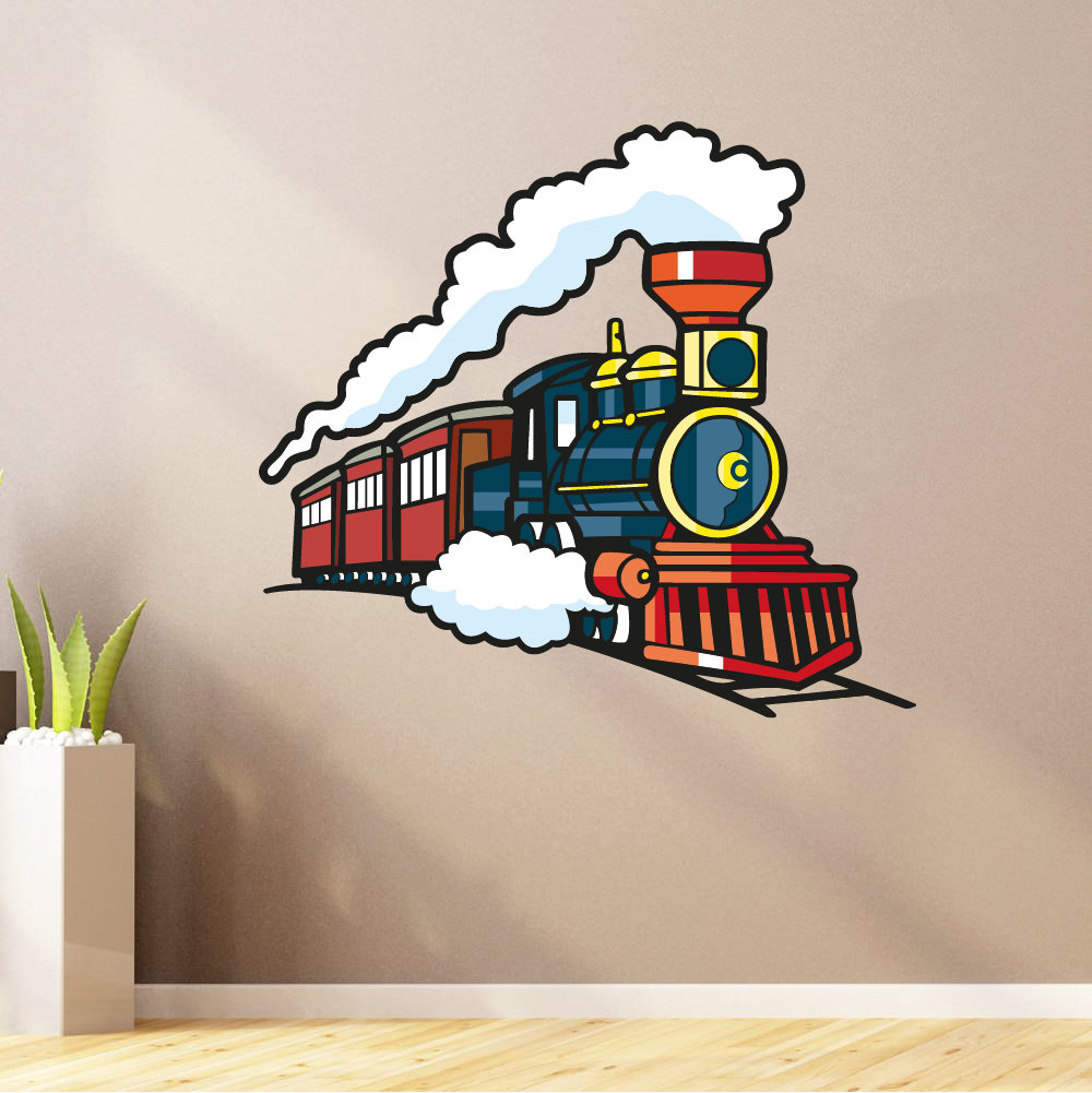 Mason & Marbles Old Train Tram Railway Steam Locomotive Smoke Wall ...