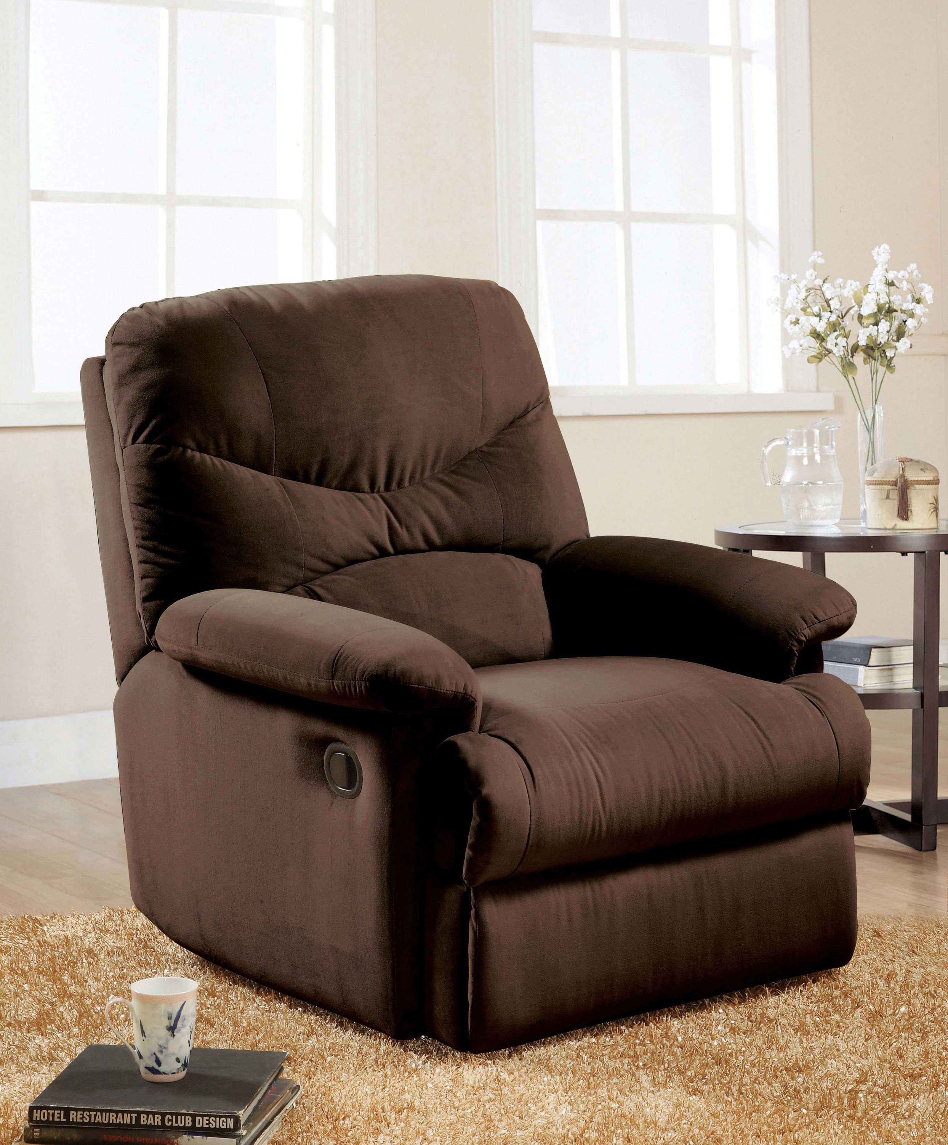 Ebern Designs Rylan Upholstered Motion Recliner with Wooden Frame ...