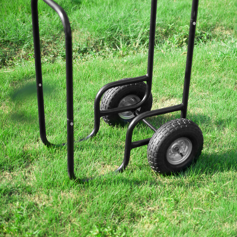 Symple Stuff Dunning Firewood Carrier – Rolling Storage Cart for Logs ...