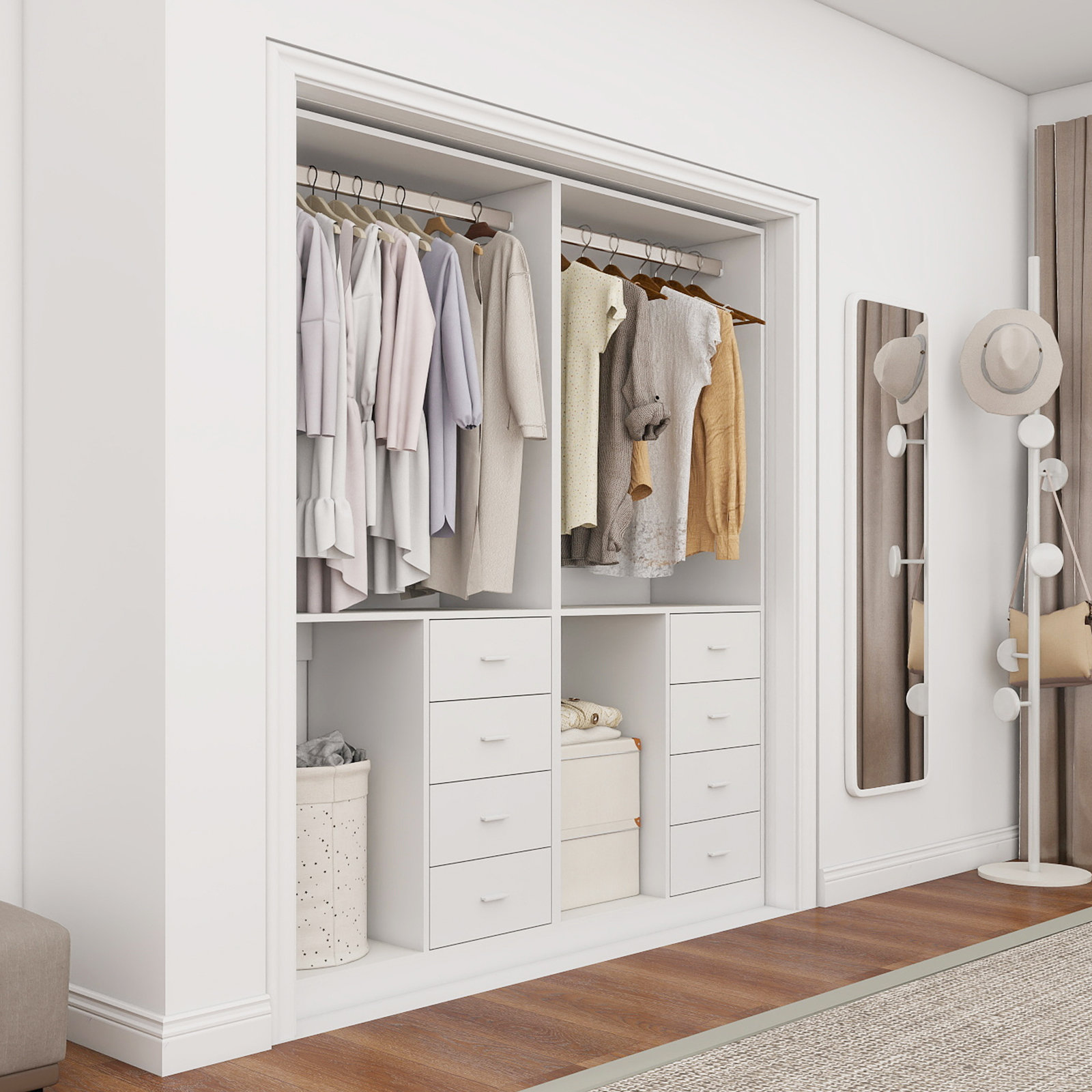 Latitude Run® Manufactured Wood Wardrobe Armoire Closet System with ...