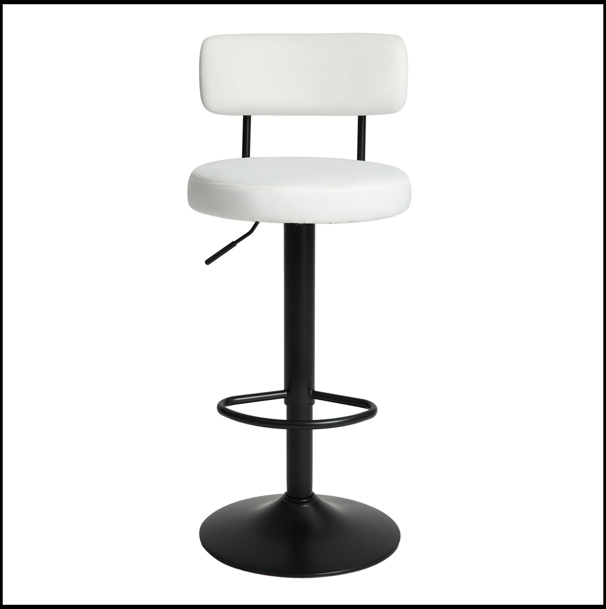 George Oliver Bar Stools Set Of 2,Curved Backrest Upholstered Counter ...