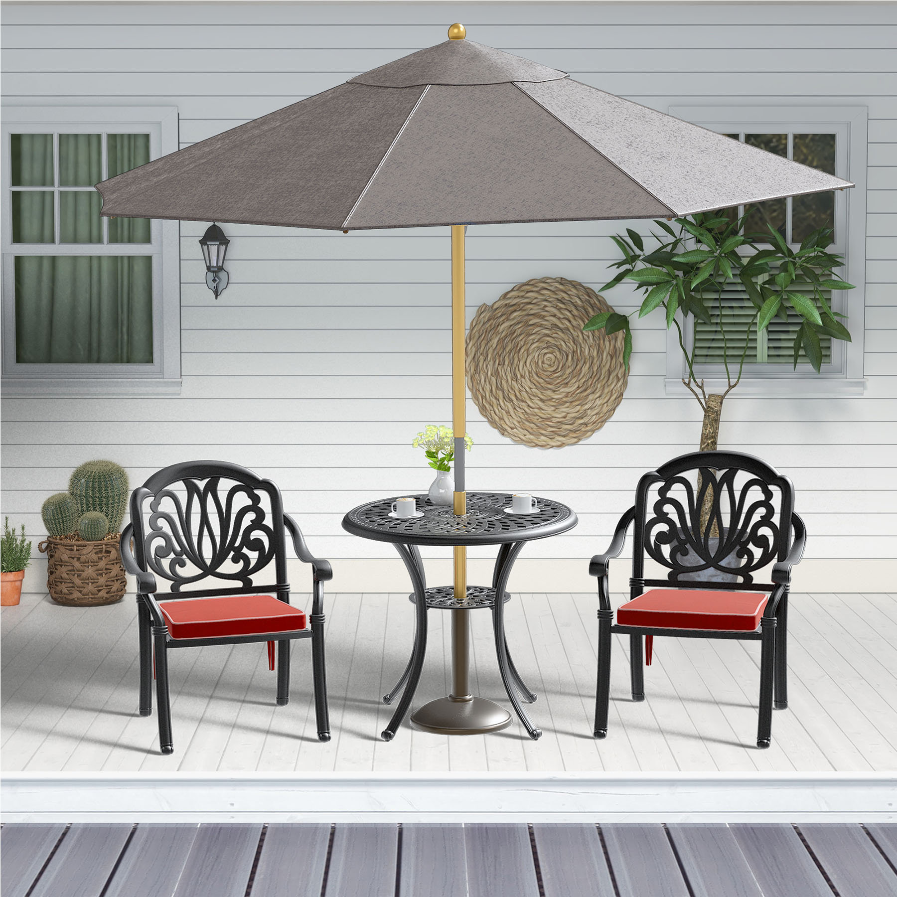 Bloomsbury Market Amitava Round 2 - Person 31'' L Outdoor Restaurant Dining Set - Wayfair Canada