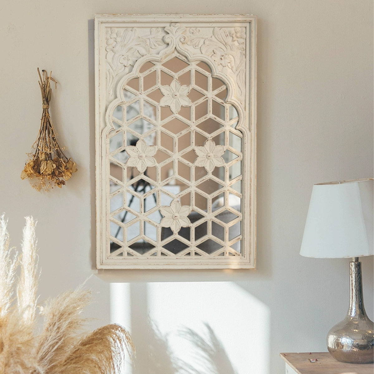 One Allium Way® French Art Fake Windows With Mirrors Wall Decor | Wayfair