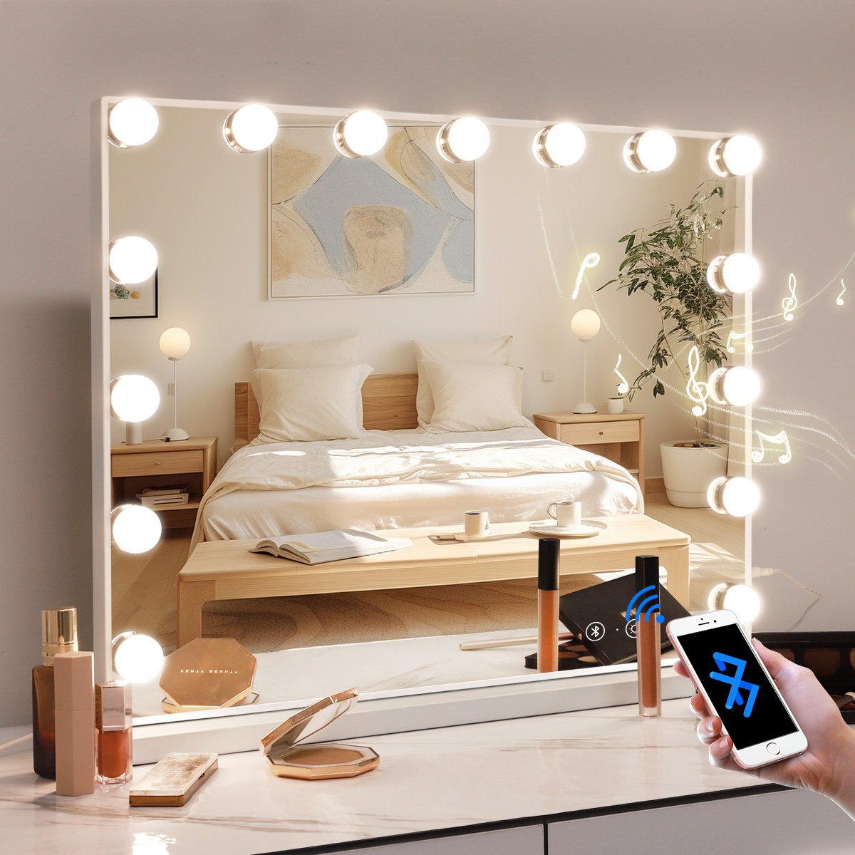 Blue Elephant Rectangle Bluetooth LED Metal Mirror & Reviews | Wayfair ...