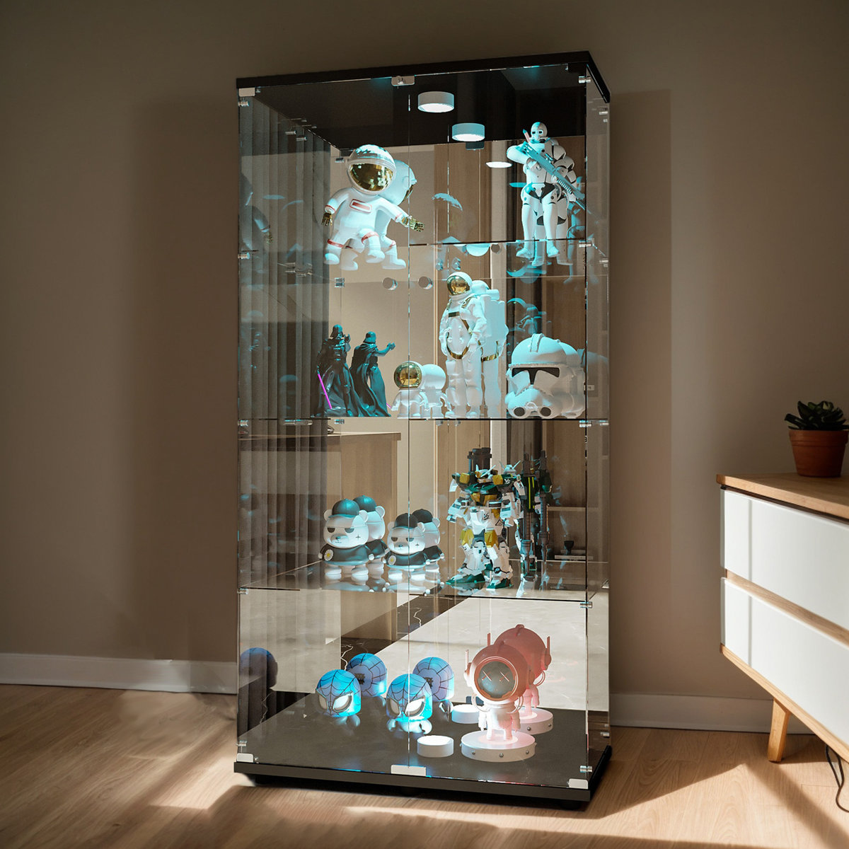 Best Robe Ever Modern Glass Display Cabinet With Adjustable Lighting ...