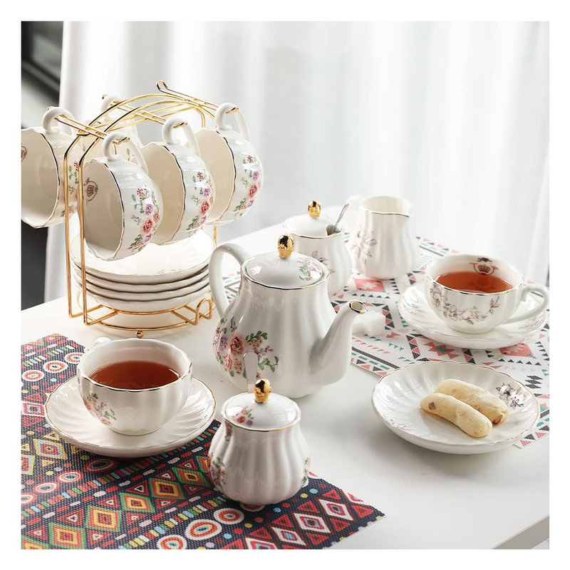 Filbop Porcelain Tea Sets British Royal Series, 8 OZ Cups& Saucer ...