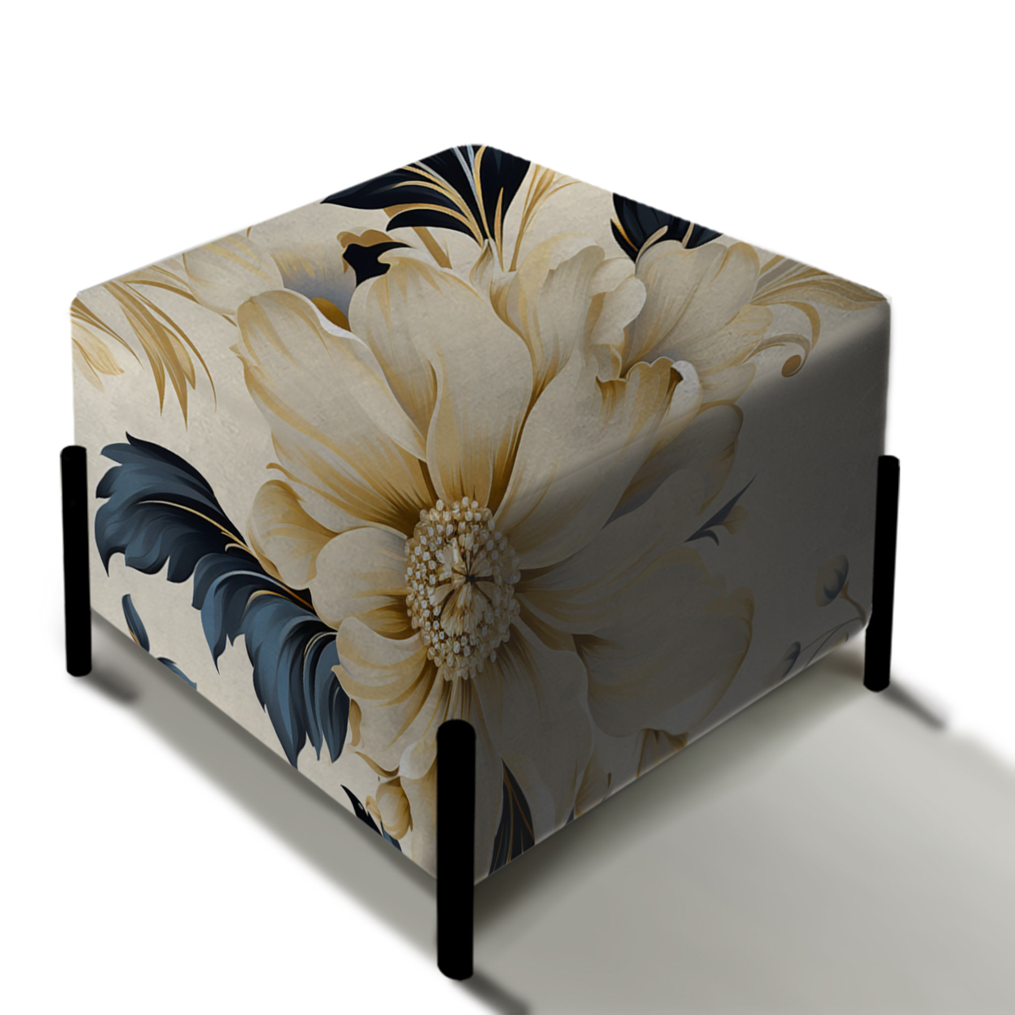 Design Art Contemporary Motifs Victorian Pattern IV - Floral Square ...