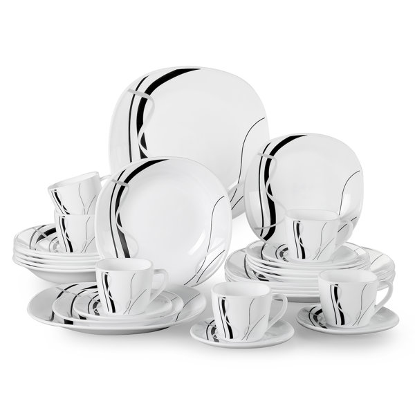 Brayden Studio® Umaiza 30 Piece Glass Dinnerware Set - Service for 6 ...