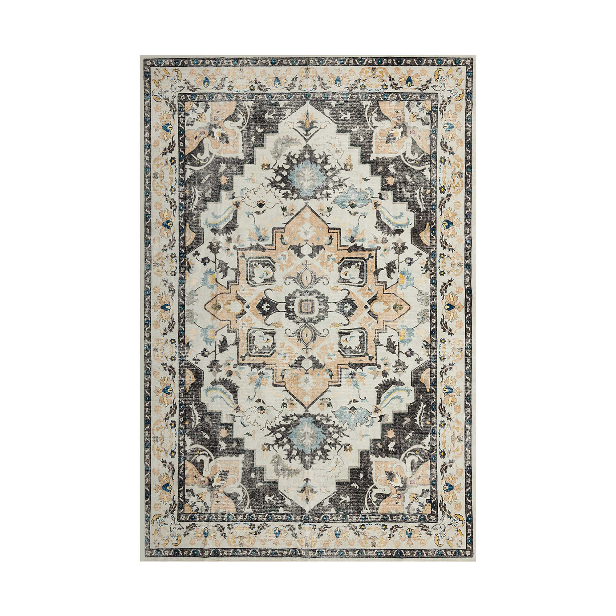 Bungalow Rose Symmetrical Patterned Vintage Pearl Pile Area Rug | Wayfair