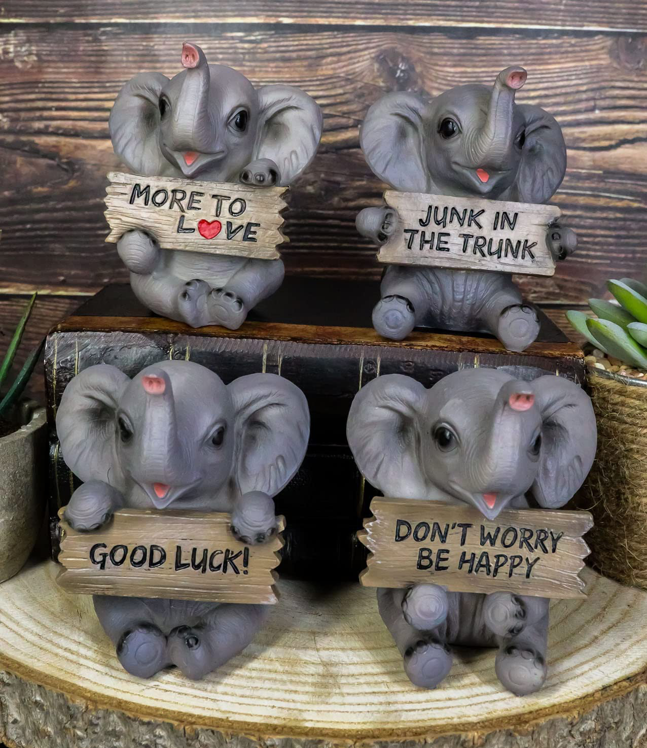 Trinx Whimsical Lucky Trunks Good Luck Pachyderms Baby Elephants Set Of ...