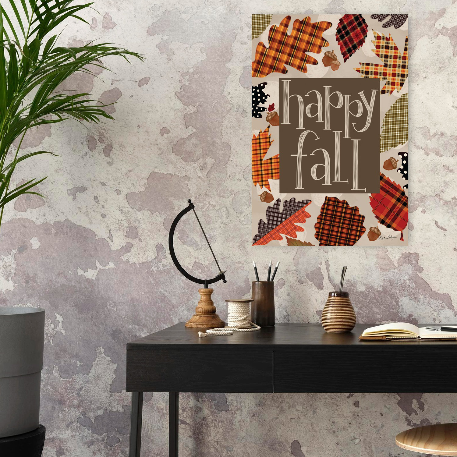 Ophelia & Co. Happy Fall Leaves Rustic Abstract Contemporary Autumn Art ...