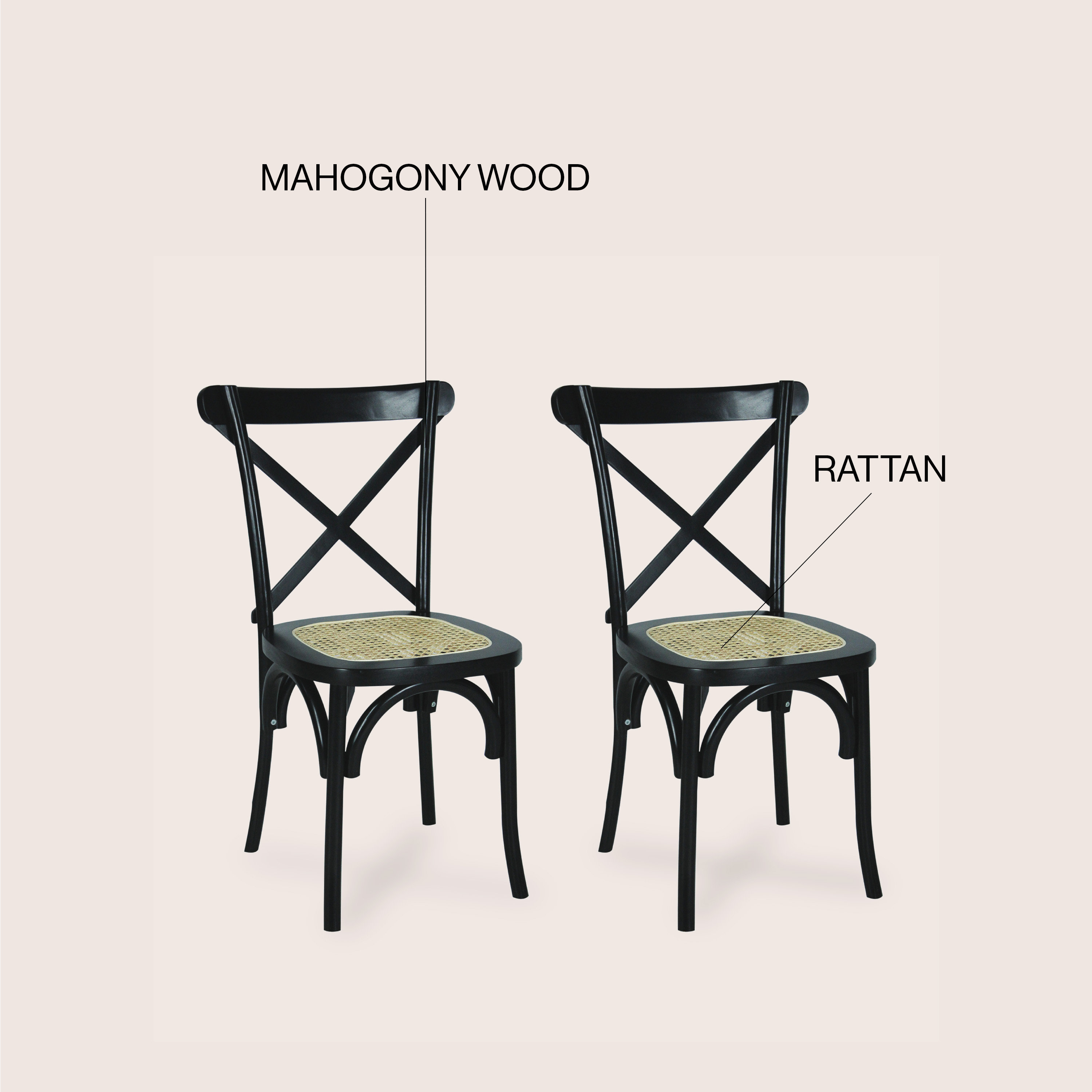Beachcrest Home™ Raegan Solid Wood Cross Back Side Chair Dining Chair | Wayfair