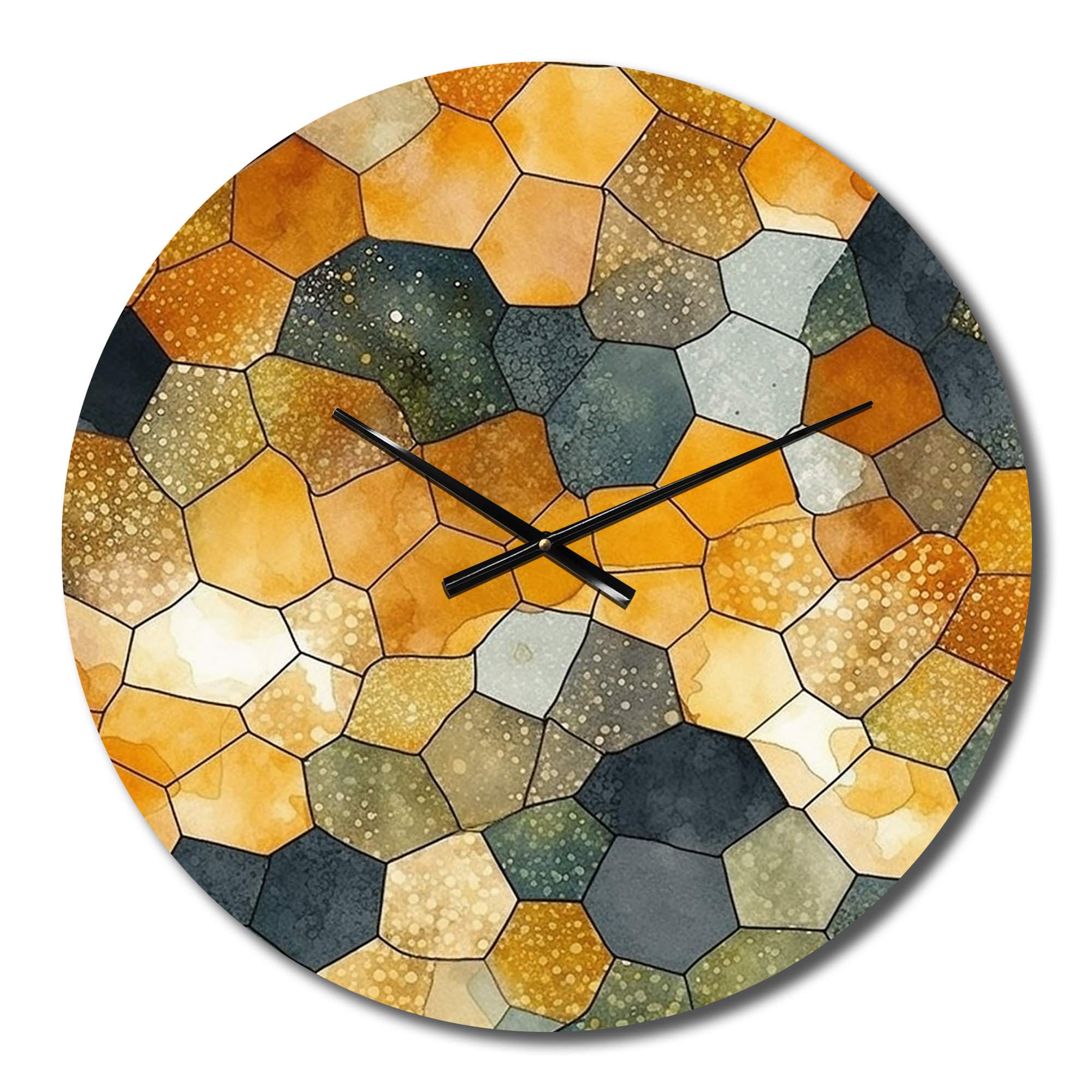 Design Art Colorfull Hexagone II Metal Wall Clock | Wayfair