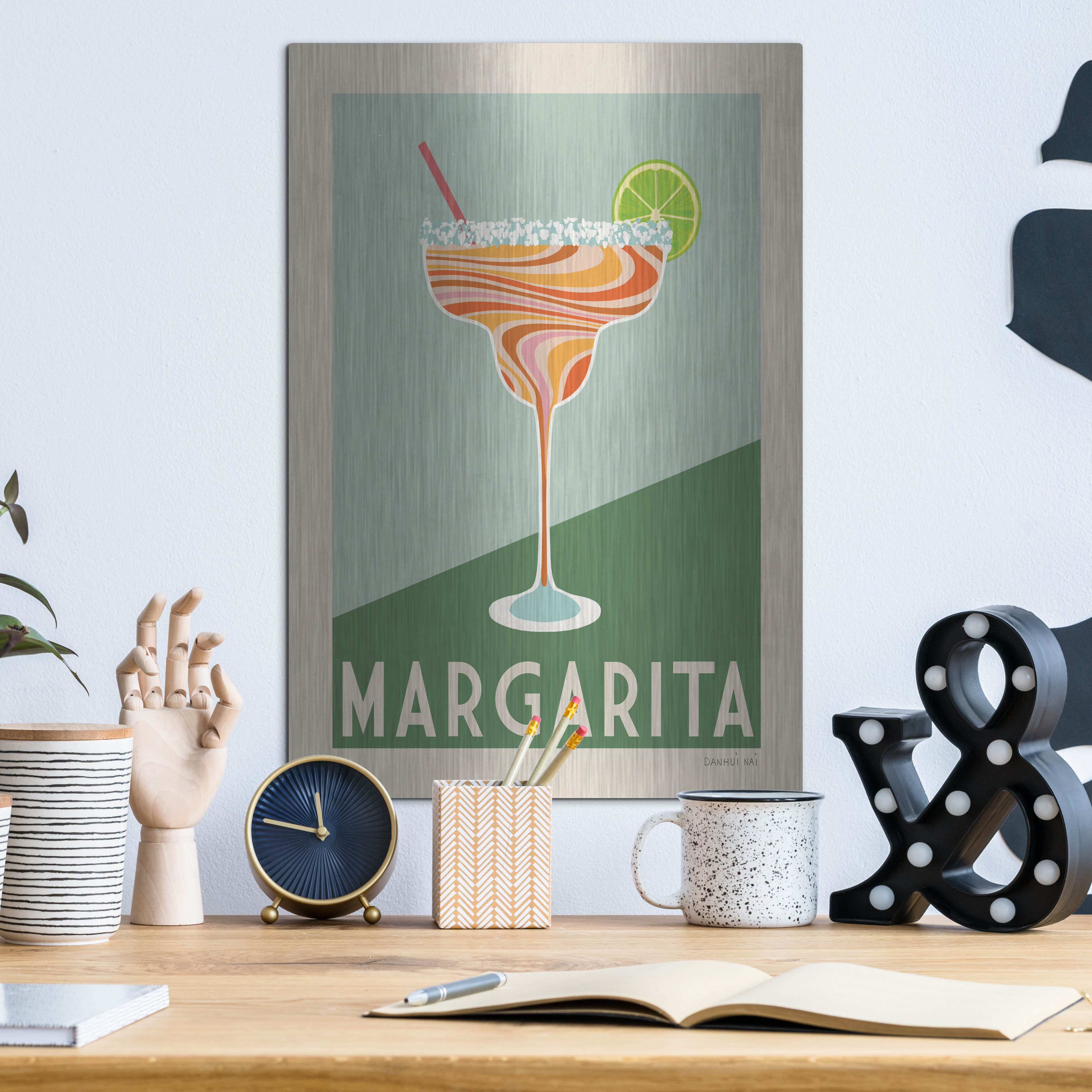 Ebern Designs 'Cocktail Poster 2' by Danhui Nai Metal Wall Art, | Wayfair