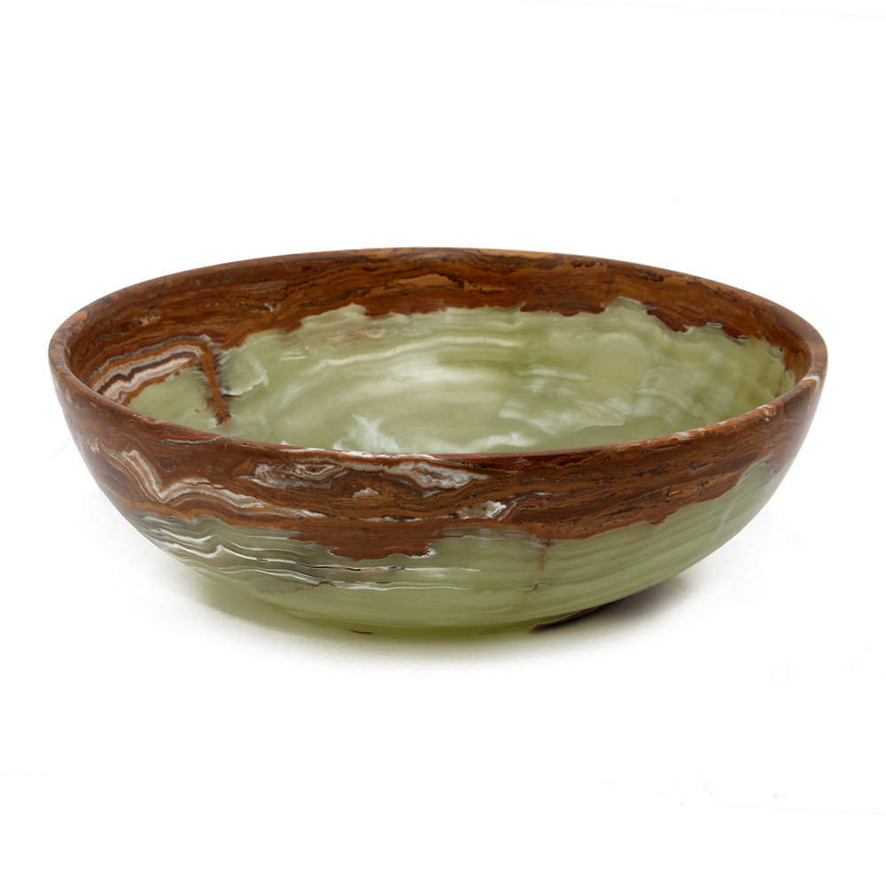 Fleur De Lis Living Ranson 12" Stone Contemporary Decorative Bowl ...