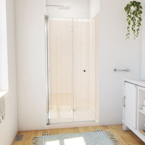 DreamLine Aqua-Q Fold 36 W X 36 D X 76.75 H Frameless Square Shower Kit ...