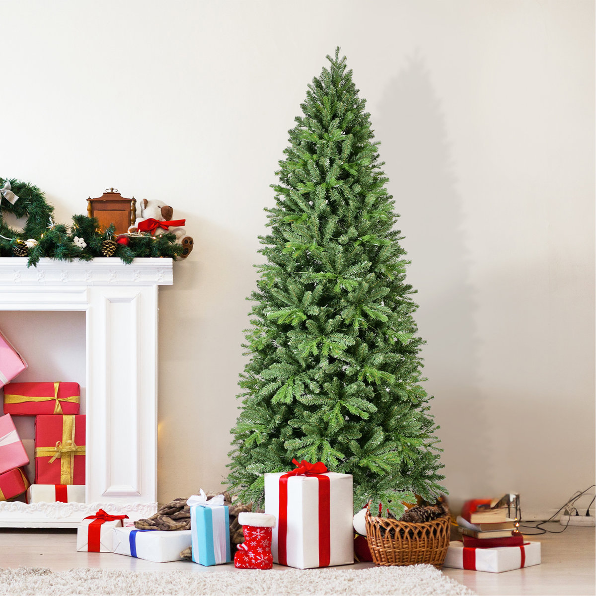 The Holiday Aisle® 6FT Christmas Tree With 1032 Tips And 300 Warm White ...