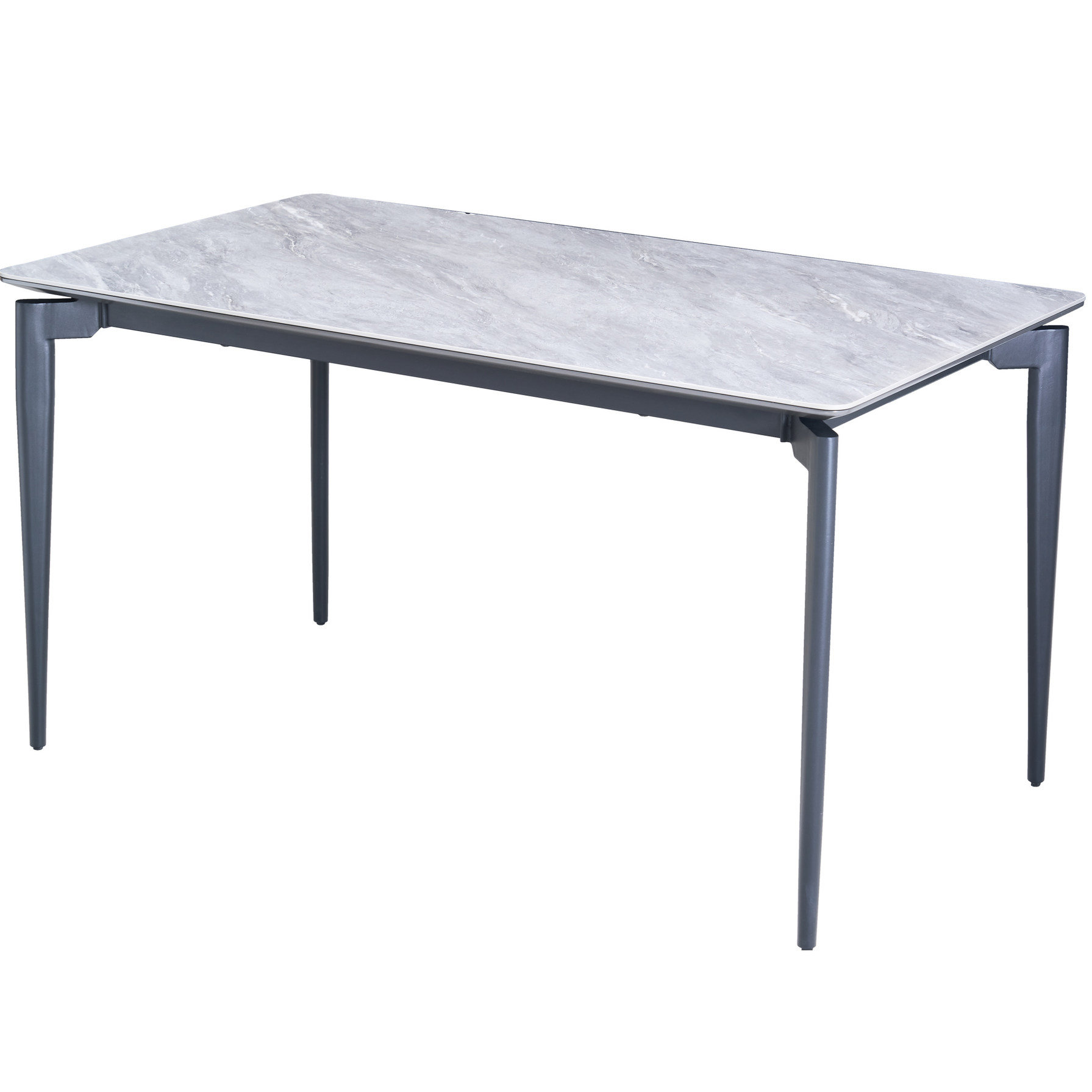 August Grove® Superior Sintered Stone Origami Table, Black Legs, For 6 ...