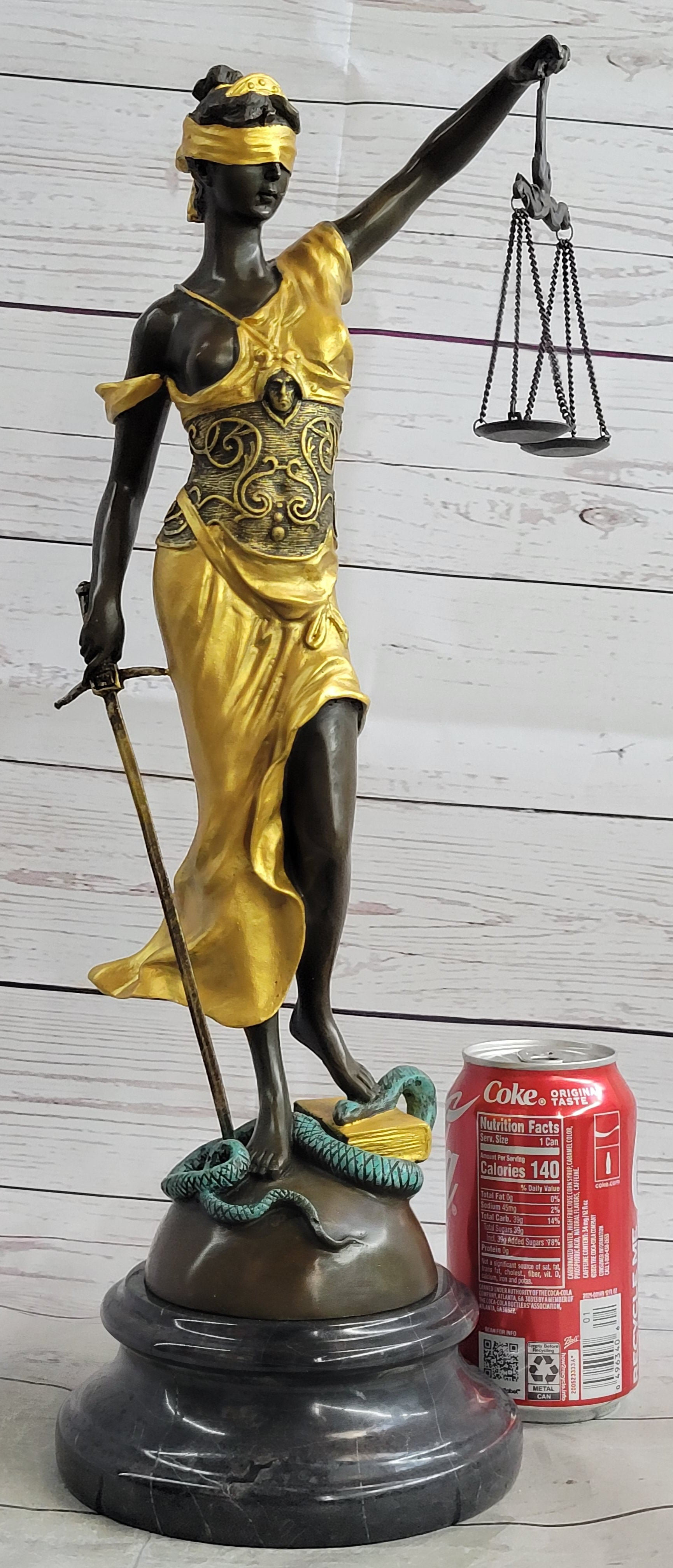 Canora Grey Thaiba Blind Lady of Justice Themis Bronze Statue Sculpture ...