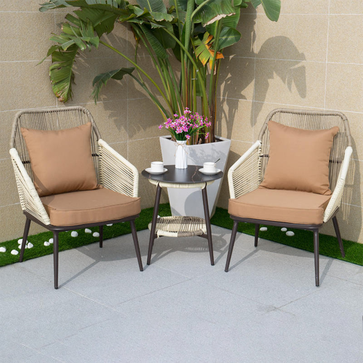 Corrigan Studio® Nesita Outdoor rattan woven sofa to relax lazy people ...