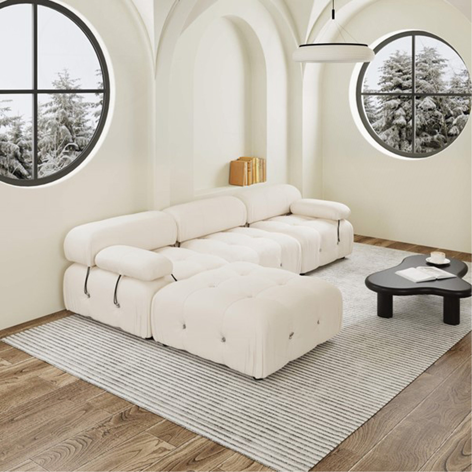 Hokku Designs Urban Classic Modular Sofa Comfort Modular 104-Inch ...