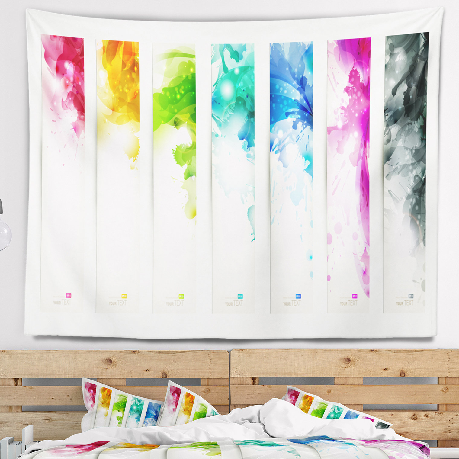 The Twillery Co.® Corwin Abstract Colorful Headers with Blots Tapestry ...