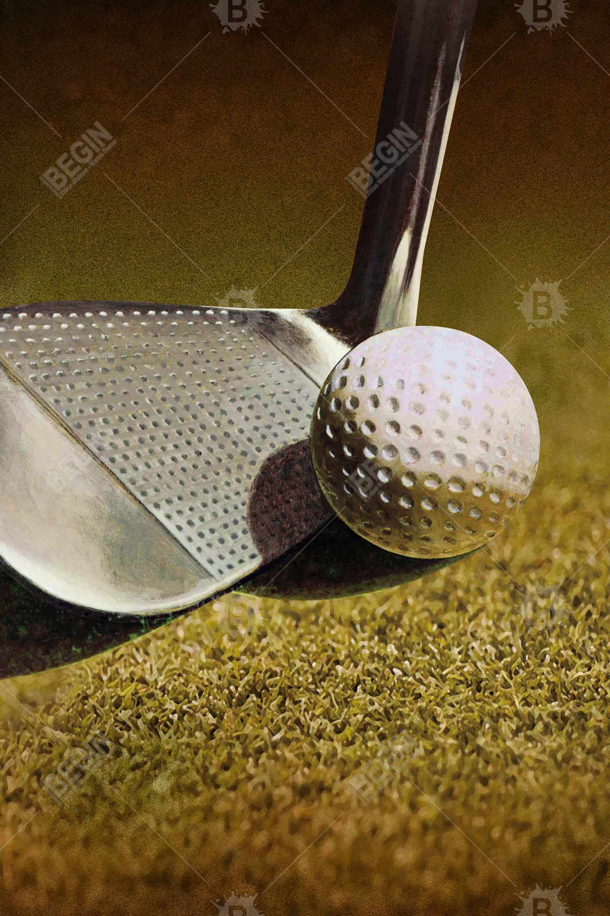 Lark Manor™ Golf Closeup - Gray Man Cave Metal Print for Home Decor ...