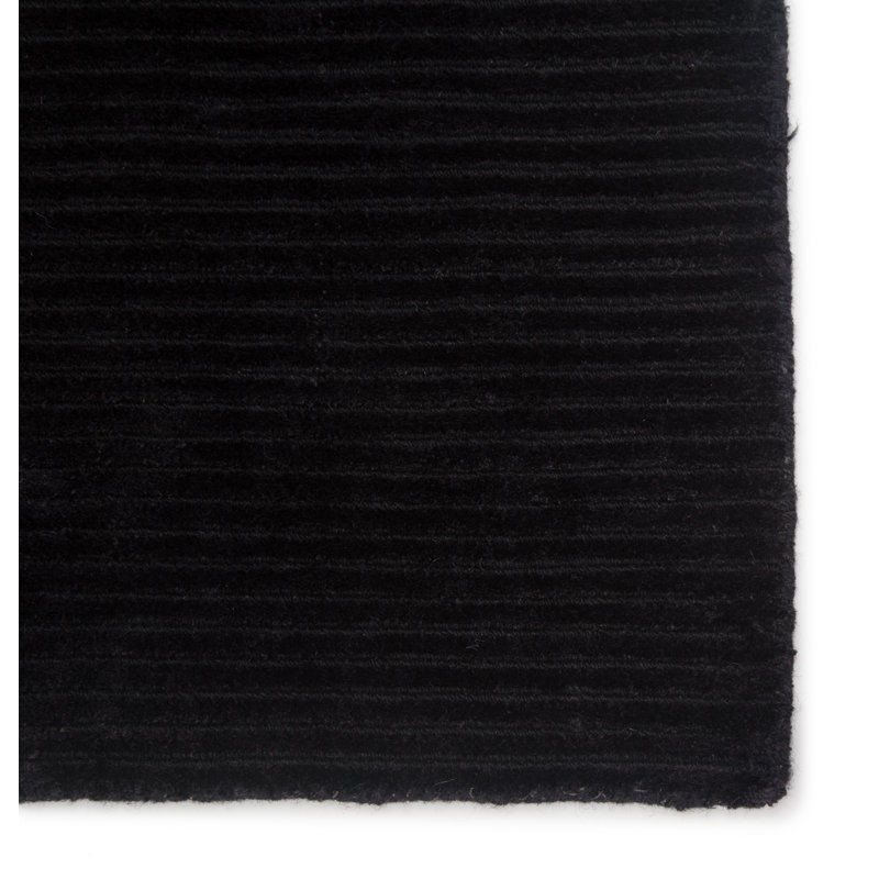 Wrought Studio Bedfo Handmade Hand-Knotted Jet Black Rug & Reviews ...