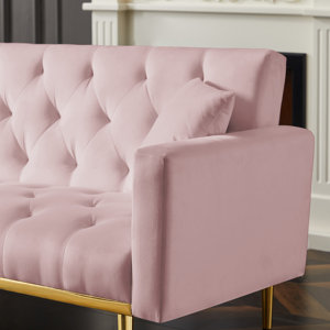 Mercer41 Modern Convertible Folding Tufted Upholstered Futon Sofa | Wayfair