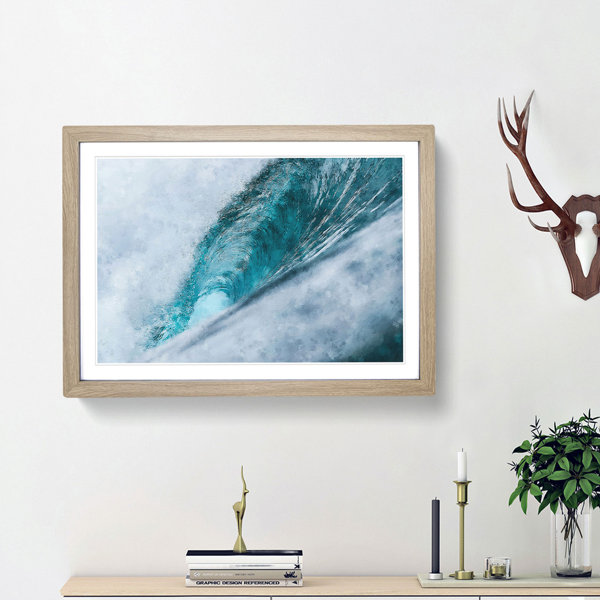 East Urban Home Curve of the Ocean Wave - Picture Frame Painting Print ...