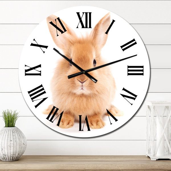 East Urban Home Portrait Of A Brown Rabbit - Traditional wall clock ...