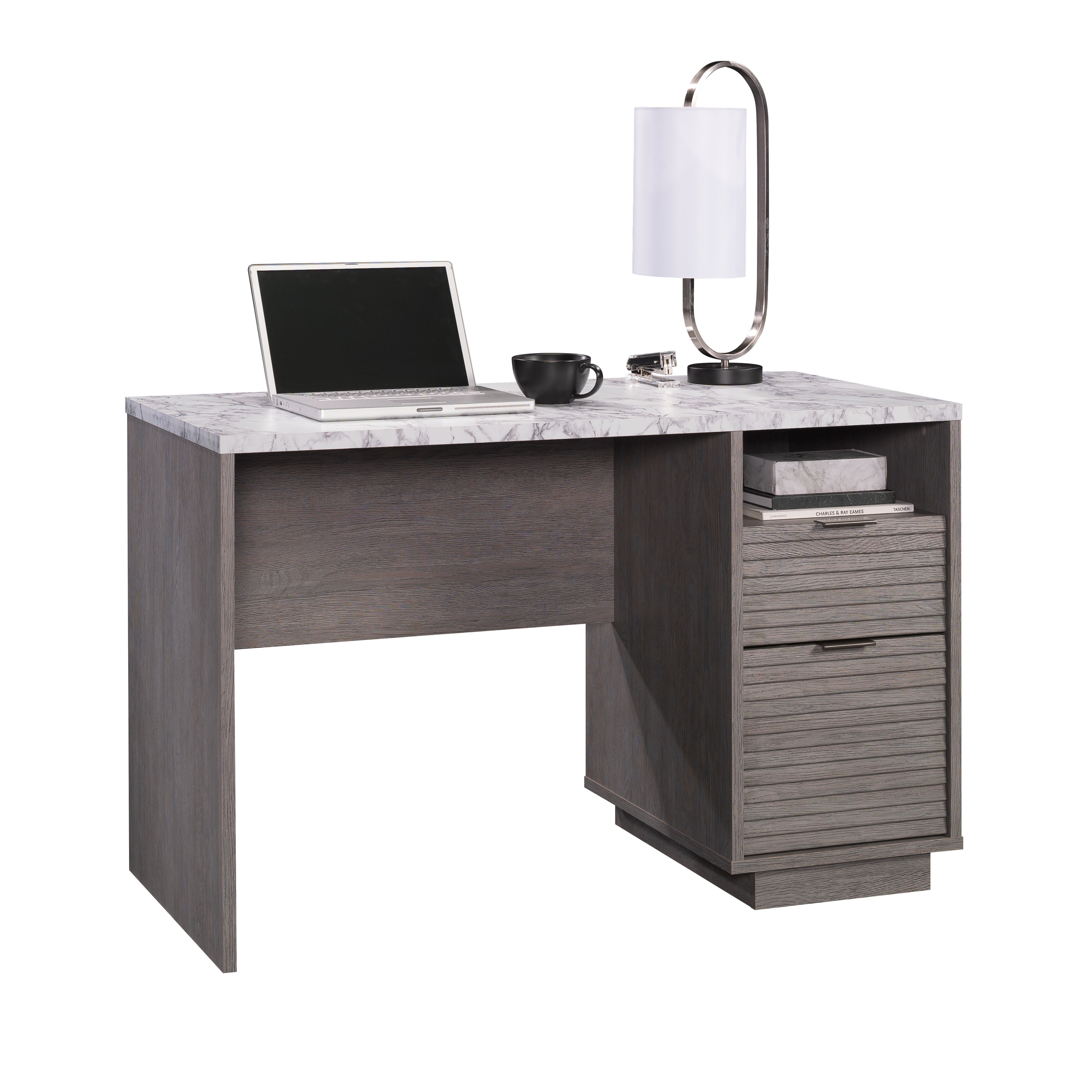 17 Stories Desk, Medium grey finish | Wayfair